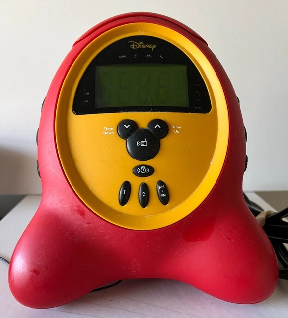 DISNEY MICKEY MOUSE digital alarm clock AM/FM radio works fine £9.37 ...