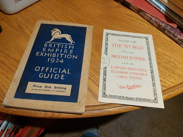 THE BRITISH EMPIRE Exhibition 1924 Official Guide with World Map ...