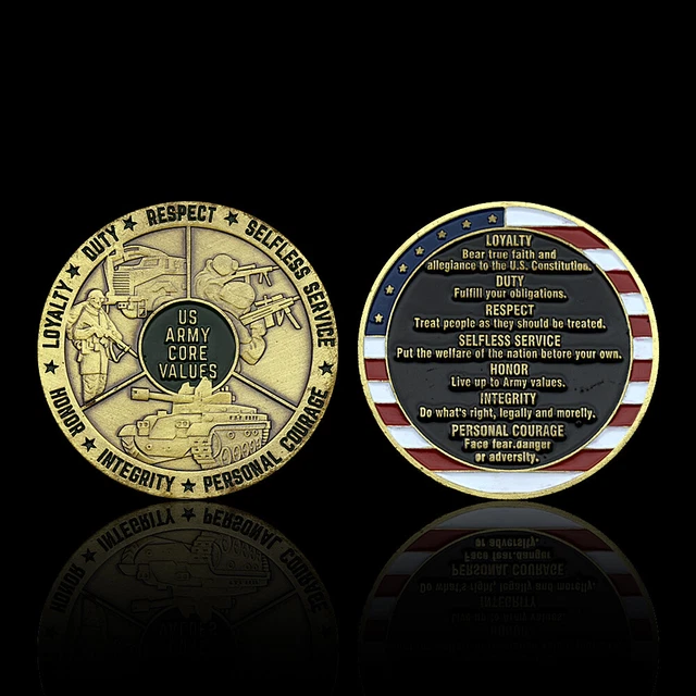 CHALLENGE COIN OF US Military Army Core Values Honor/Respect Badge ...