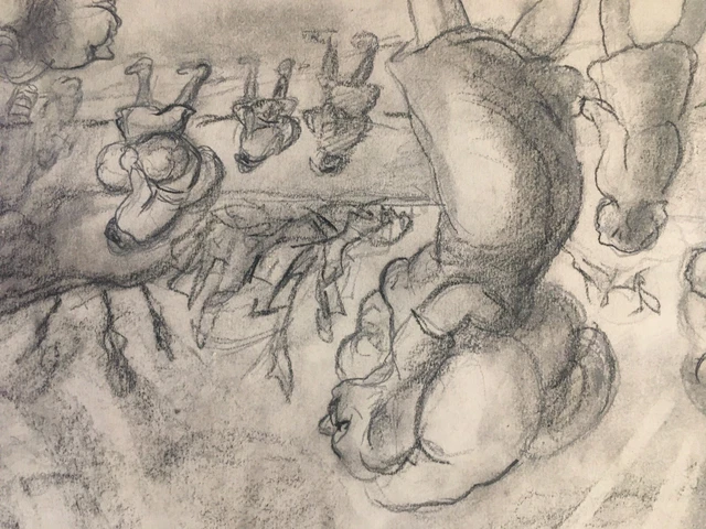 VERY BEAUTIFUL DRAWINGS War Exodus Civil Lead Mine Bombing Plane 1930 £ ...