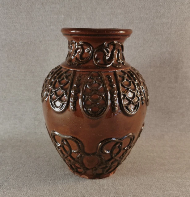 MAGNIFIQUE VASE MARRON En Faience De Langeais Charles De Boissimon EUR ...