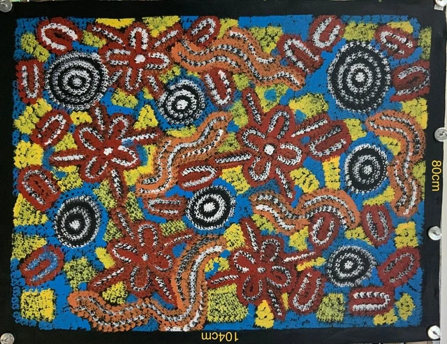 TREPHINA SULTAN ABORIGINAL Artist Painting STORY TELLING IN THE SAND ...