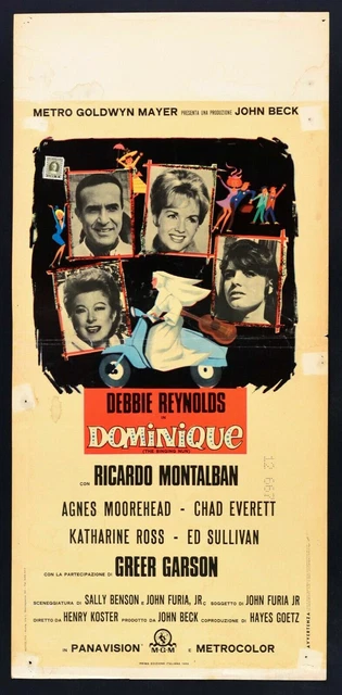 AFFICHE DOMINIQUE PIAGGIO Vespa Moto Debbie Reynolds Greer Garson N04 ...