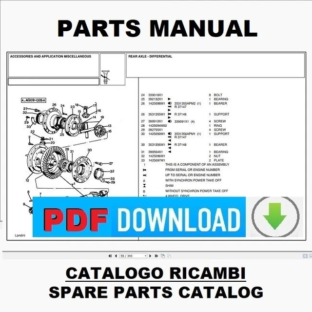 TRACTOR LANDINI R3000 Spare parts manual Catalog pieces ENGLISH EUR 37,49 - PicClick IT