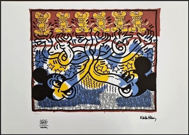 KEITH HARING * Mickey Mouse * signed lithograph * limited # 126/150 EUR ...