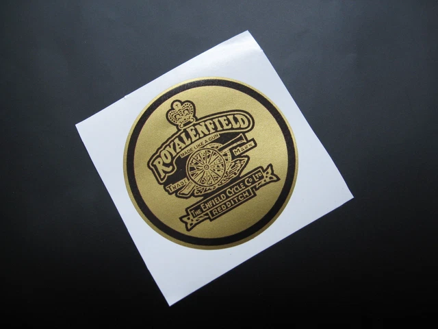 ROYAL ENFIELD GUN round gold sticker/decal x1 £2.99 - PicClick UK