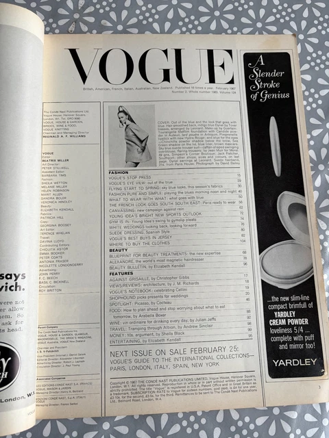 VOGUE MAGAZINE FEBRUARY 1967 includes Pablo Picasso article £42.30 ...