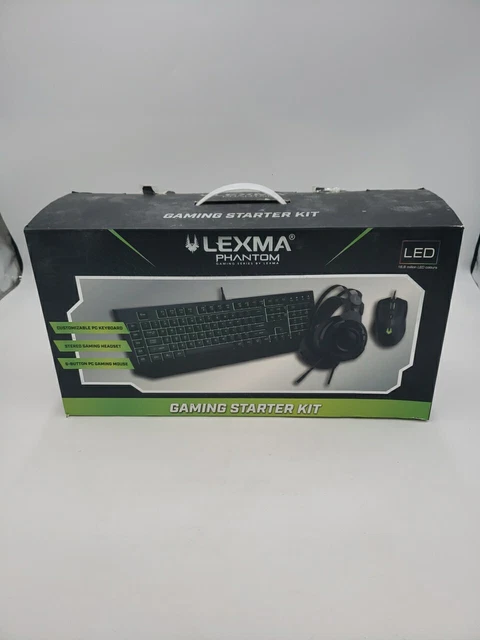 LEXMA PHANTOM GAMING Starter Kit W/Headset,Mouse and Keyboard Black🆕 ...