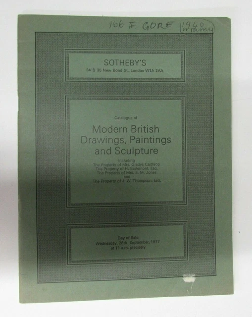 SOTHEBY'S MODERN BRITISH Drawings, Paintings 28Th Sep 1977 P/B £3.25 Uk ...