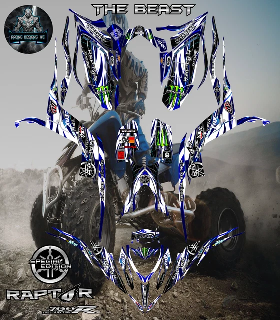 YAMAHA RAPTOR 700-700R 2013-2023 full graphics kit sticker decals $215. ...