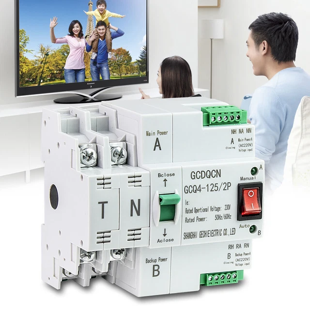 DUAL POWER 2P 63A 220V Changeover Switches Smart Automatic Transfer ...
