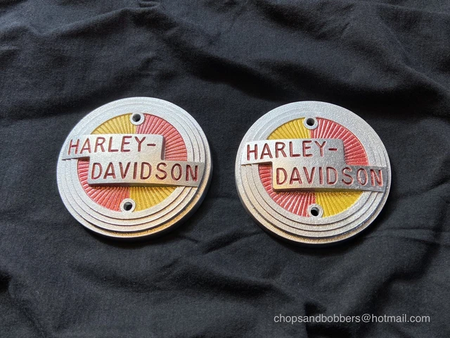 HARLEY 57 TANK badges Harley Davidson Panhead Gas Tank emblem 1957 ...