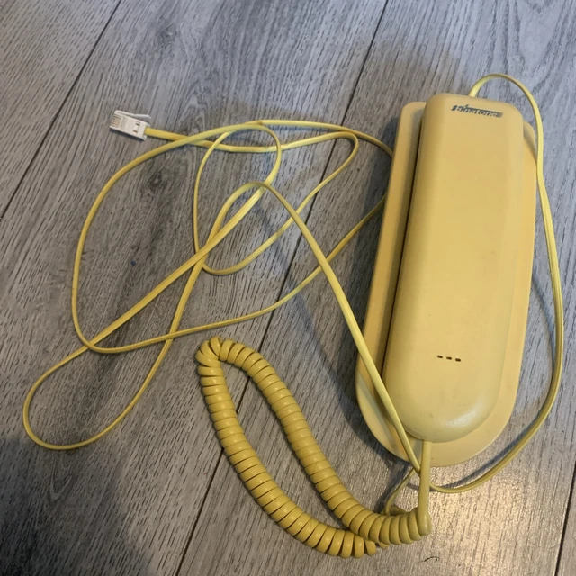 VINTAGE BINATONE SLIMLINE Telephone Model 2503 - Yellow Retro Landline ...
