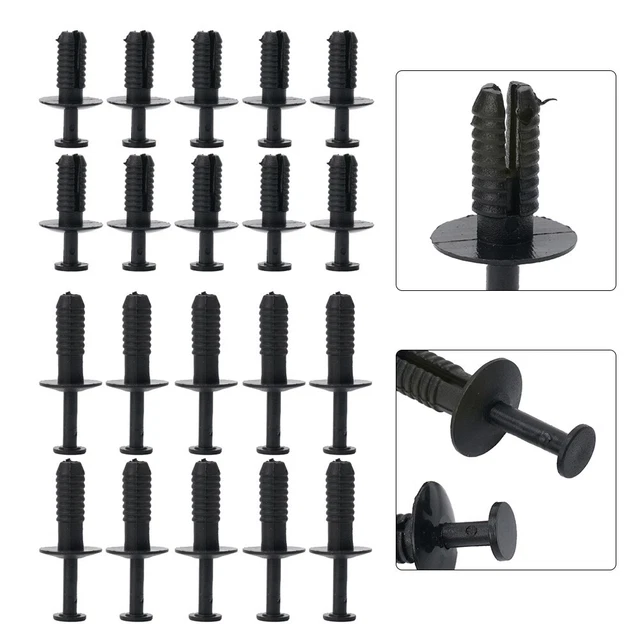 CLIPS ACCESSOIRE NOIR Expansion Rivet Pièces Plastique Type-Poussoire ...