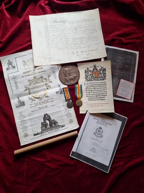 WW1 OFFICER CASUALTY Memorial Plaque & Scroll, BWM & VIC Medals ...