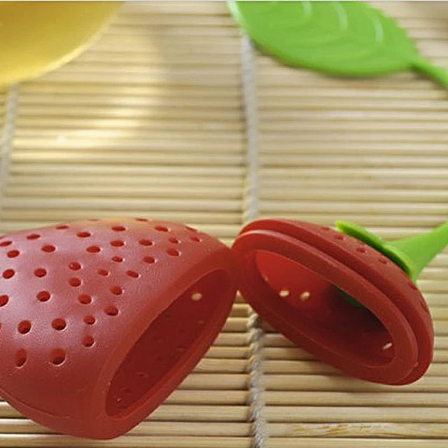 NOVELTY STRAWBERRY SHAPED Silicone Tea Infuser Strainer (Red+Green) $16 ...