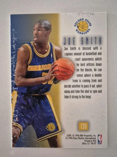 JOE SMITH 1996-97 Fleer Ultra On the Block #138 $4.50 - PicClick AU