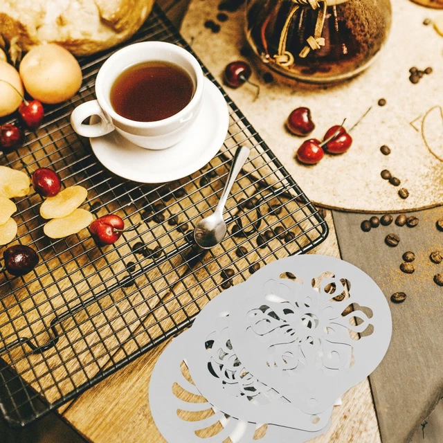 3 PCS COFFEE Decorating Stencils Latte Art Template Drawing Tool $17.81 ...