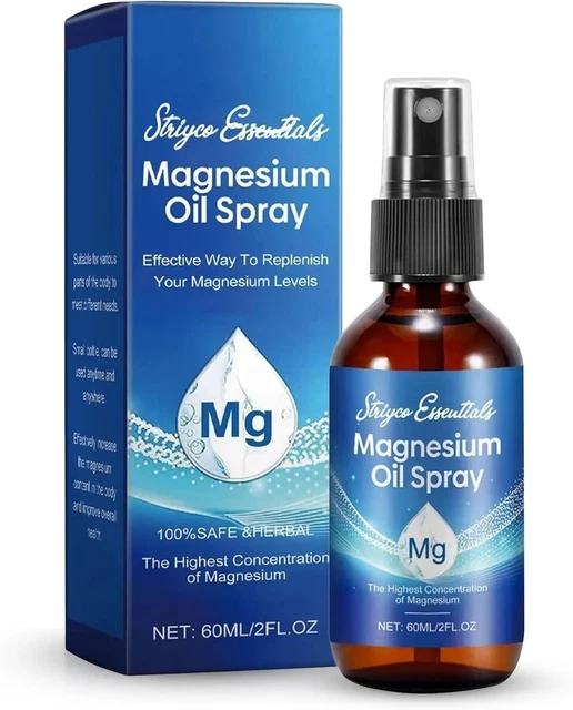 PURE MAGNESIUM OIL Spray 60ml for Joints and Aching Muscles Restless ...