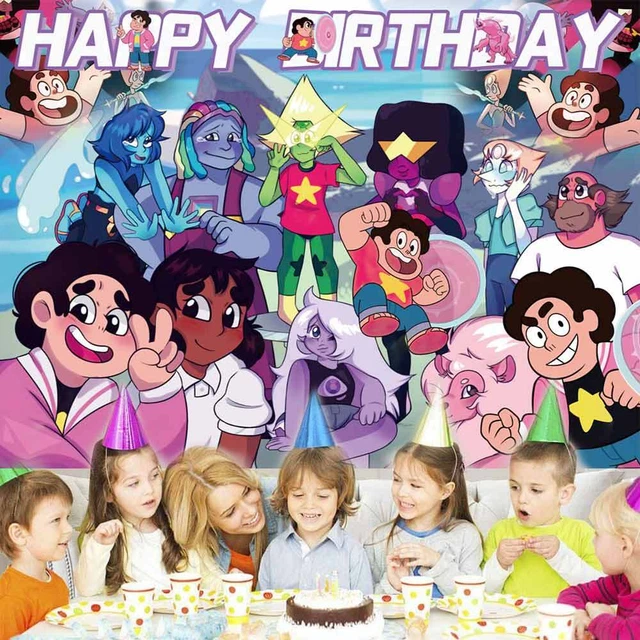 STEVEN UNIVERSE HAPPY Birthday Backdrop Banner Background Cartoon Decor ...
