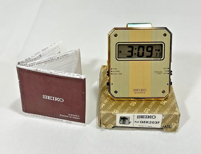 VINTAGE SEIKO QUARTZ Portable Pocket Digital Travel Alarm Clock ...