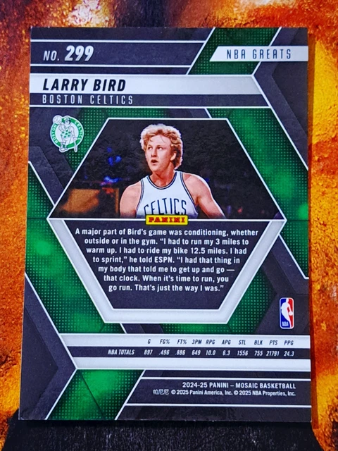 2024-25 PANINI MOSAIC #299 Larry Bird $2.78 - PicClick AU