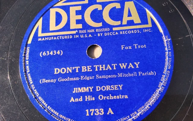 JIMMY DORSEY 78 tours unique 10 pouces Decca Records #1733 Don't Be ...