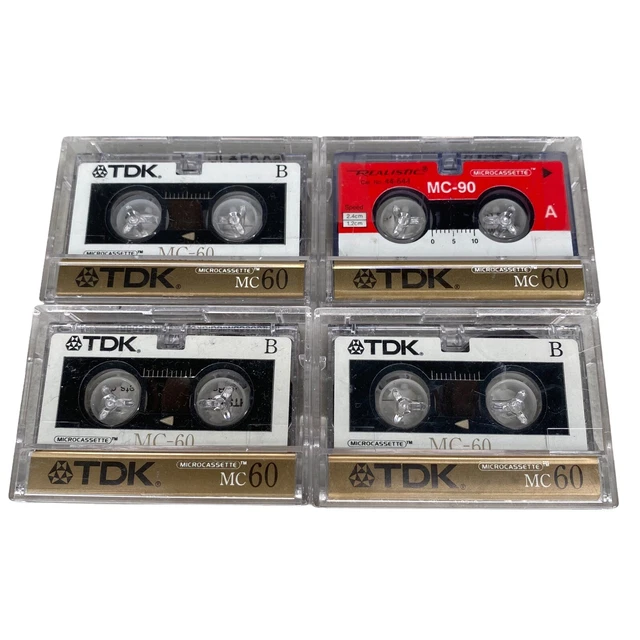 VTG TDK MC 60 MIN MicroCassettes Lot of 4 Dictation Answering Machine ...