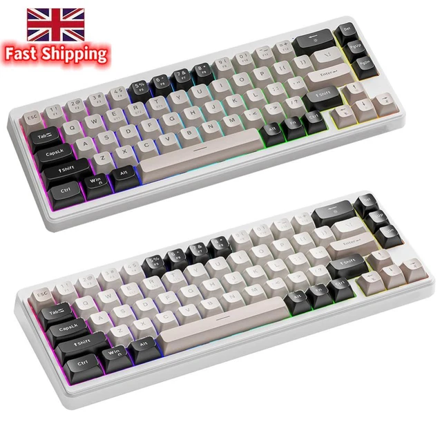 WIRELESS MECHANICAL KEYBOARD Tri-Mode BT5.0/2.4GHz/USB-C (Black White ...