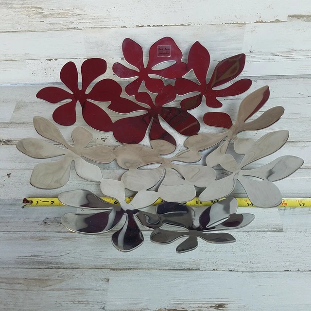 &IKEA& MONIKA MULDER Design "Stockholm Stainless Steel" Floral Leaf ...