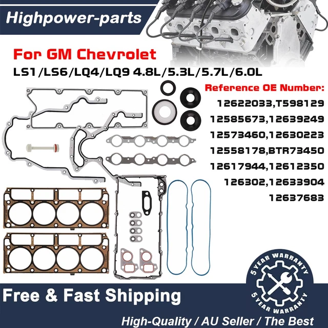 FOR GM CHEVROLET LS1/LS6/LQ4/LQ9 4.8L/5.3L/5.7 LS Gasket Set Kit Head ...