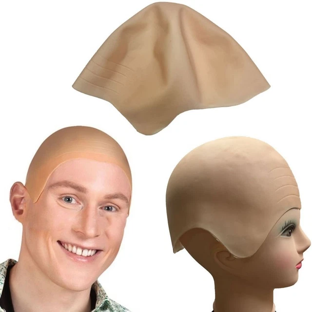 NYLON LATEX BALD Caps Fashionable Bald Head Wig Cap Halloween Party ...