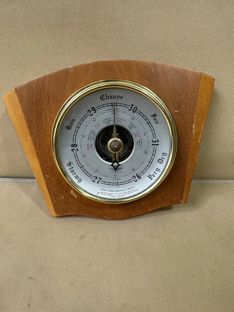 VINTAGE SB SHORTLAND Smiths British Made Barometer Wood Instrument Wall ...