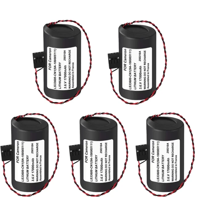 5X LS33600-CN1 9A-100005111 3.6V 17000mAh Battery for Flow Meter ...