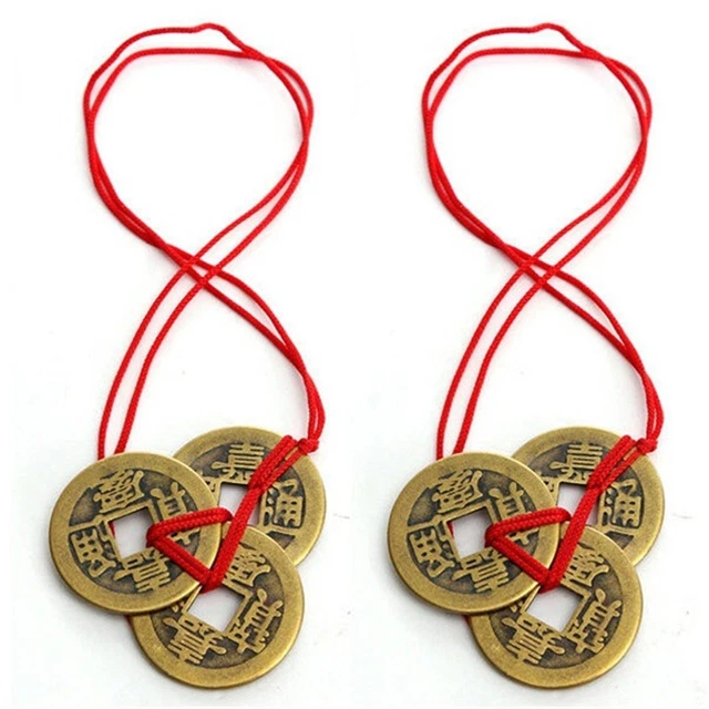 AMULET CHINESE FENG Shui Coins for Wealth and Lucky Brass Money Coin ...