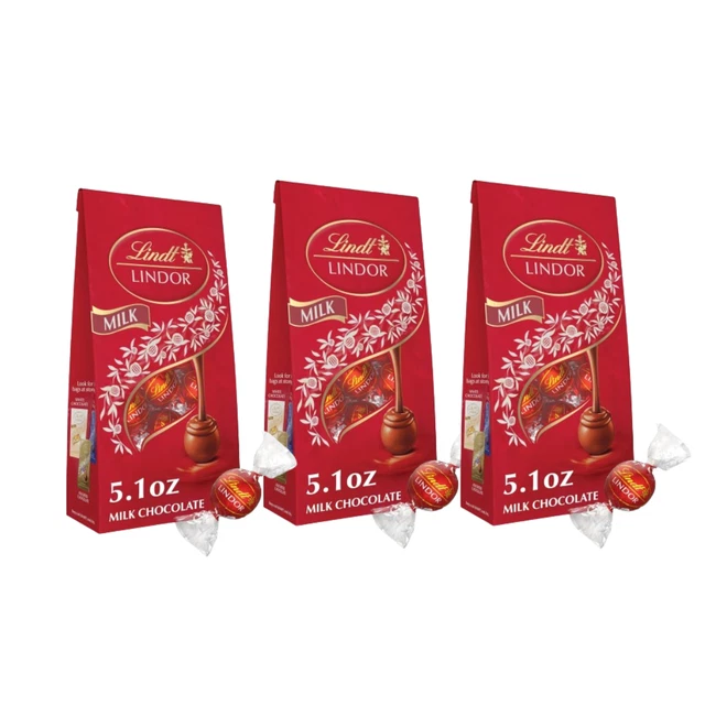 LINDT LINDOR MILK Chocolate Candy Truffles 5.1 oz. -3 Pack £21.71 ...
