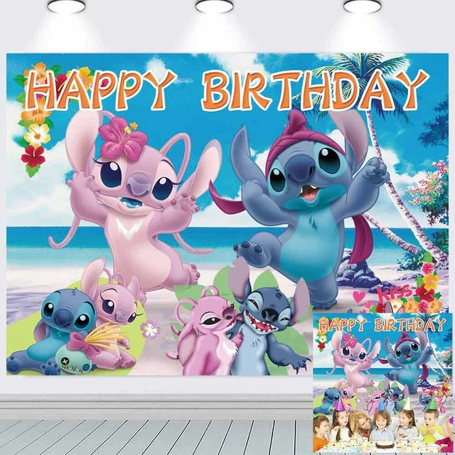 STITCH BIRTHDAY BACKDROP Baby Shower Banner Vinyl Party Supplies 7x5ft ...