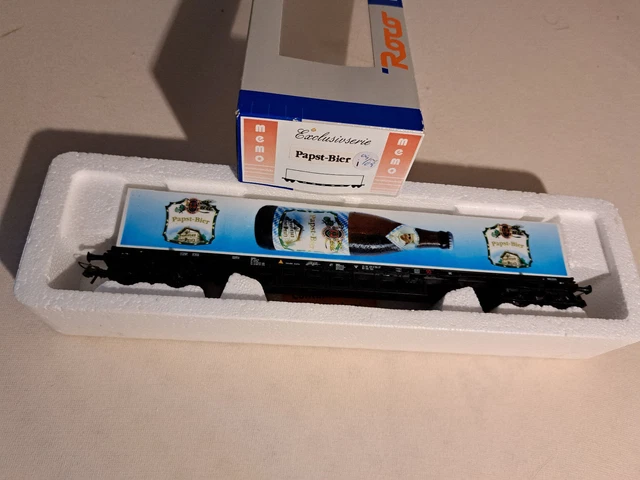 ROCO H0 MEMO 47875, Großcontainer Papstbier, AAE-Ch, Wechselstromachsen ...