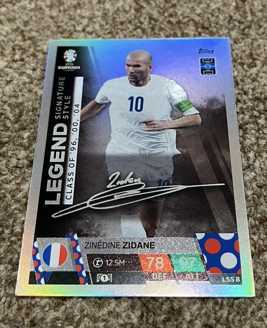 MATCH ATTAX EURO 2024 Zinedine Zidane Signature Style Legend UEFA Topps ...