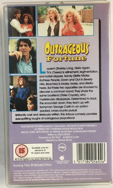 OUTRAGEOUS FORTUNE (1987) VHS PAL 1990s Videocassette Touchstone ...