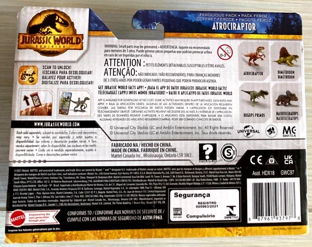 JURASSIC WORLD DOMINION ATROCIRAPTOR Ferocious Pack 2021 Dinosaur NEW £ ...