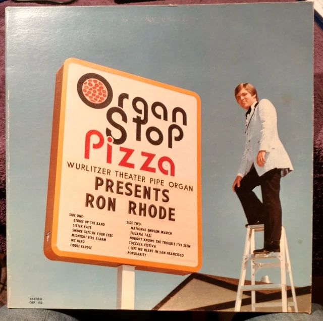 SIGNED ORGAN STOP Pizza WURLITZER THEATER PIPE ORGAN PRESENTS RON RHODE ...