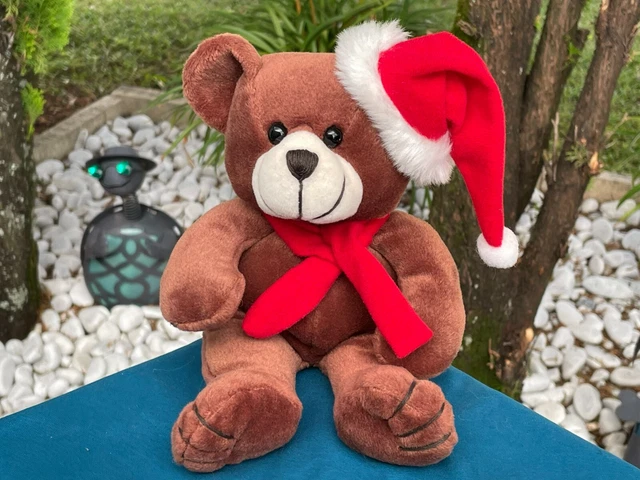 RARE VINTAGE RAC Christmas Teddy Bear Santa Claus 10" Plush Stuffed ...