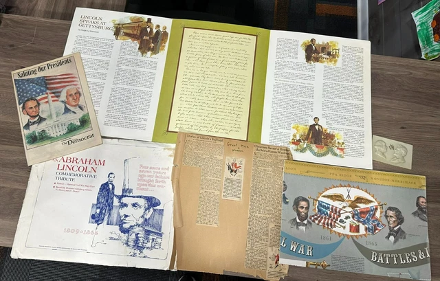 VINTAGE ABRAHAM LINCOLN Commemorative Tribute-Poster and Trifold $8.00 ...