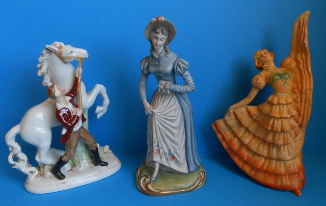 3 ART DECO Figurines ~ Crown Devon 'Dancer'/Capodimonte 'Lady ...