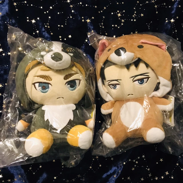 ATTACK ON TITAN Levi Ackerman Erwin Smith Eren Dog Plush Doll ...