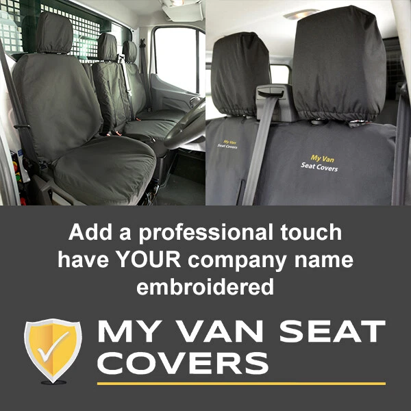 FORD TRANSIT VAN Mk8 (& Tipper) 2022+ Front Seat Covers Inc Embroidery ...
