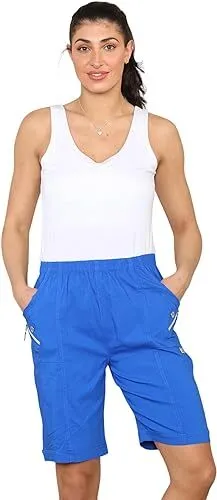 LADIES WOMENS CHERRY Berry Capri Shorts Stretchy Summer Cotton ...