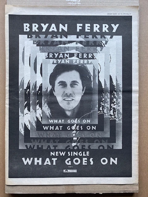 BRYAN FERRY WHAT GOES ON(B) POSTER SIZED original music press advert ...