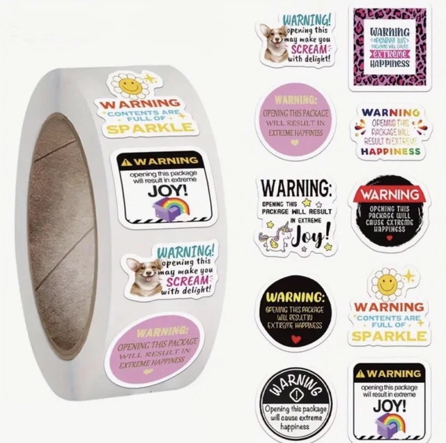 25 X ASSORTED Warning Extreme Happiness Stickers Labels. £1.60 ...